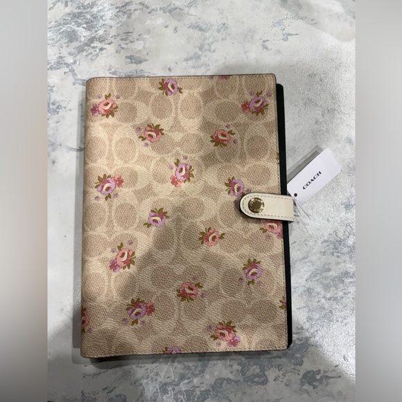 Coach | Accents | Coach Signature Beige Floral Notebook Cover With ...